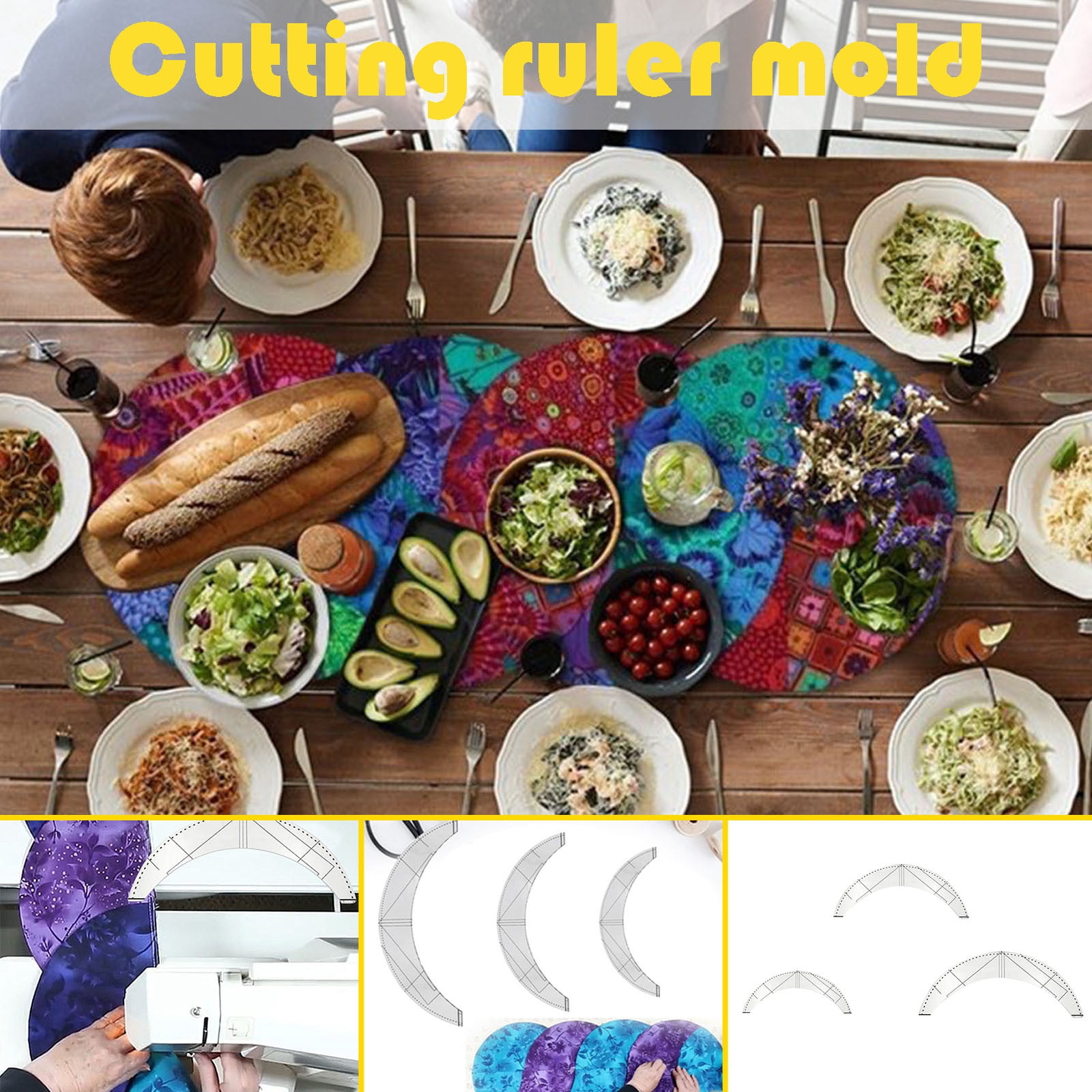 Popular Picks, Circular Quilting Ruler, Fabric Cutting Tool, Precise Measurement, Multi ...