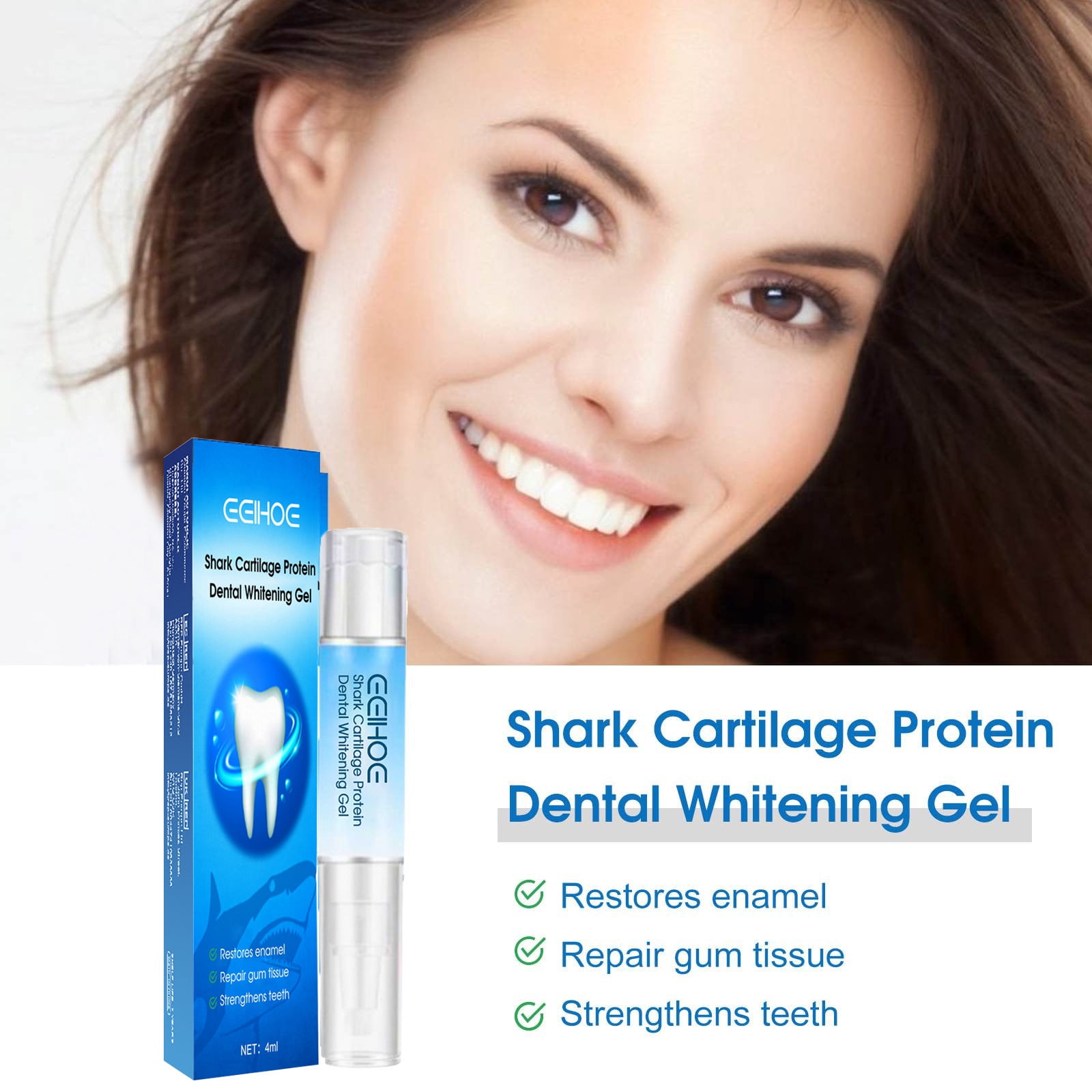 Popular Picks, Dental Whitening Gel, 4ml Sharks Cartilage Protein ...