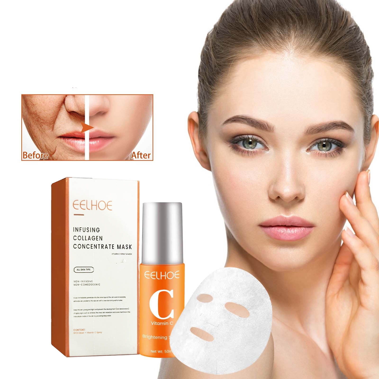 Popular Picks, Facial Mask, Wrinkle Reduction, 50ml Soluble Film ...