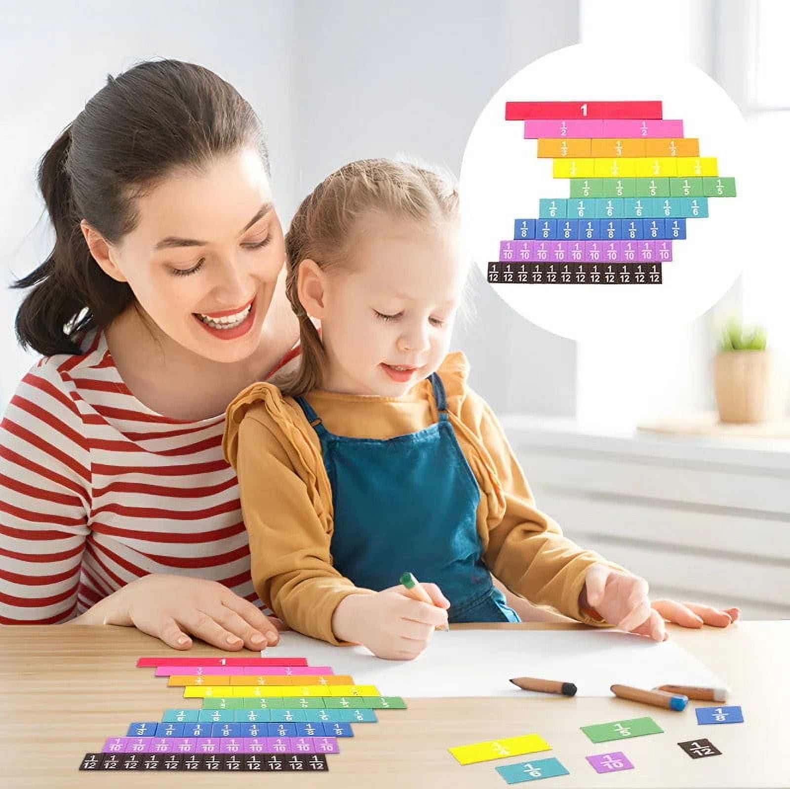 Popular Picks, Fraction Strips, Math Manipulatives, Color-Coded ...