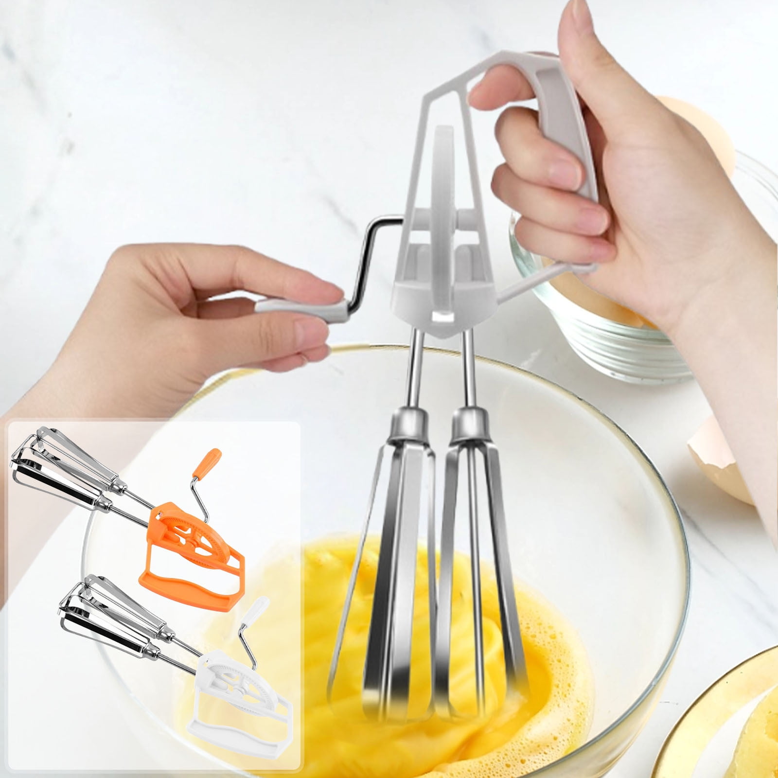 Popular Picks, Hand-cranked Egg Beater, Stainless Steel Construction, 2-speed Cranking, Simple ...