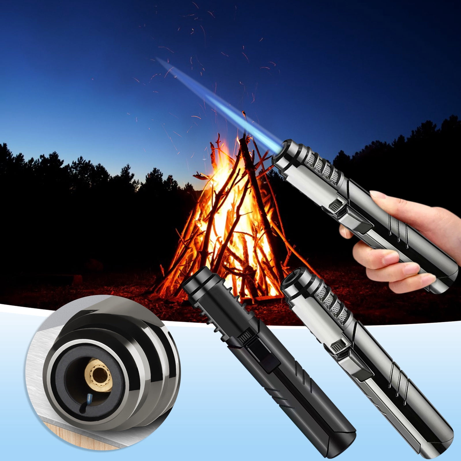 Popular Picks, Large Flame Spray Blue Flame Welding Lighter, Butane Gas ...