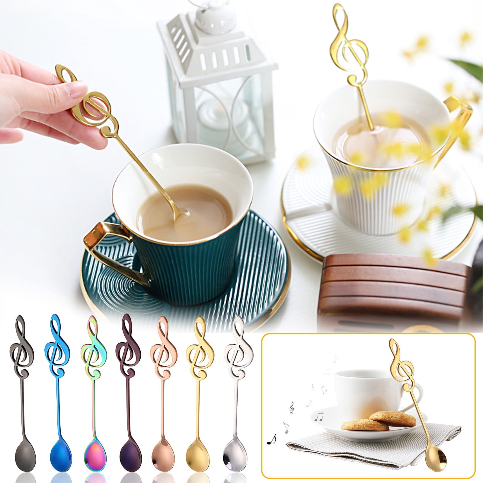 Hot Prices, Music Spoon, Stainless Steel Dessert Bar Spoon, Teaspoon ...