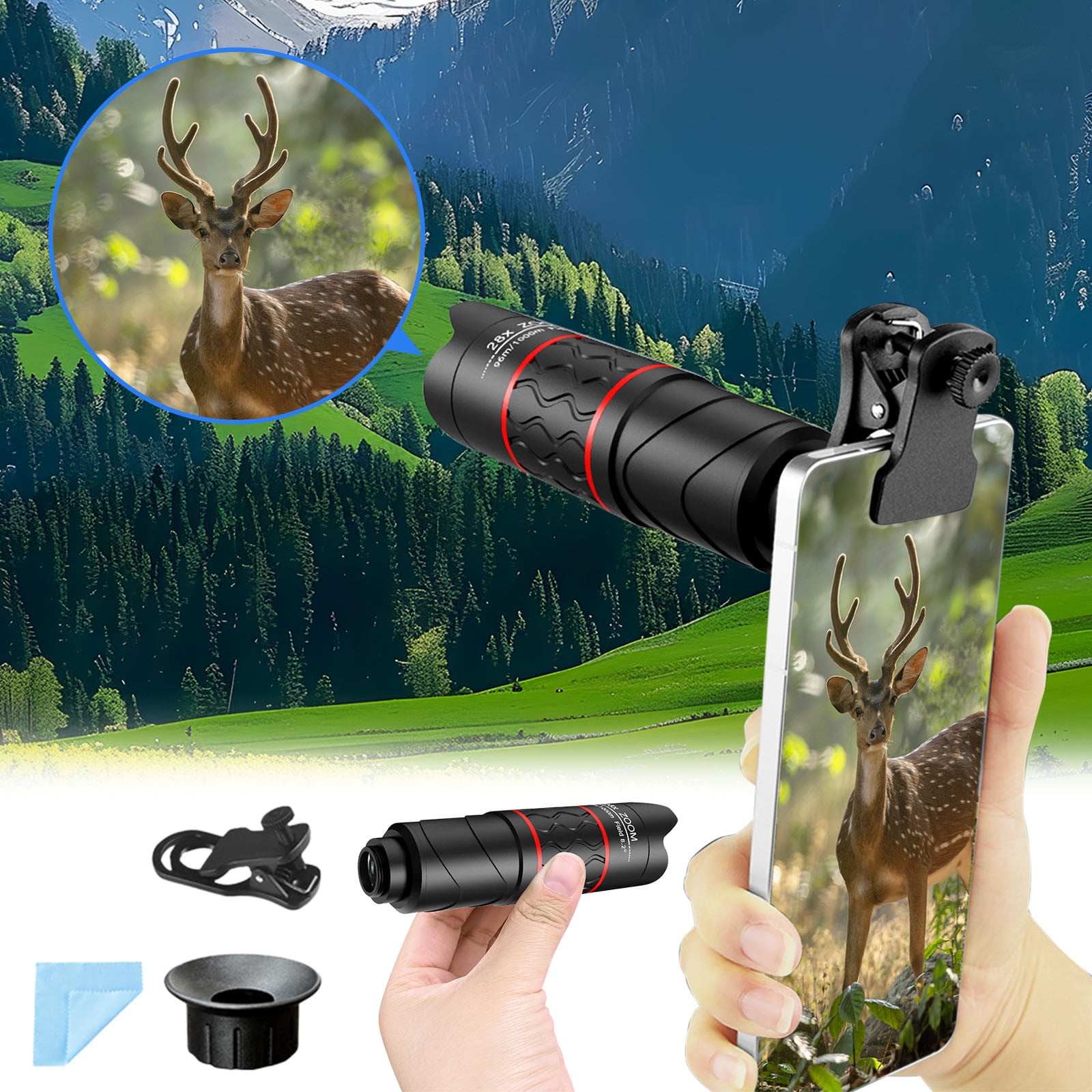 Popular Picks,Monocular Telescope 28x,Mobile Phone Telephoto Lens for ...
