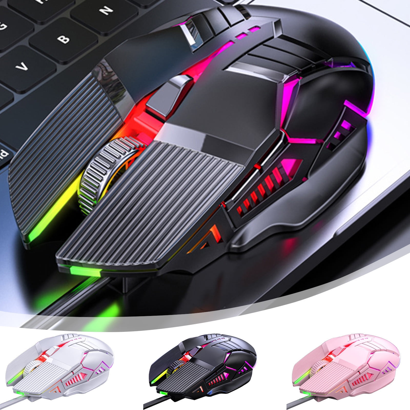 Popular Picks, RGB Gaming Mouse, 4-Speed DPI Adjustment, Custom Macro ...