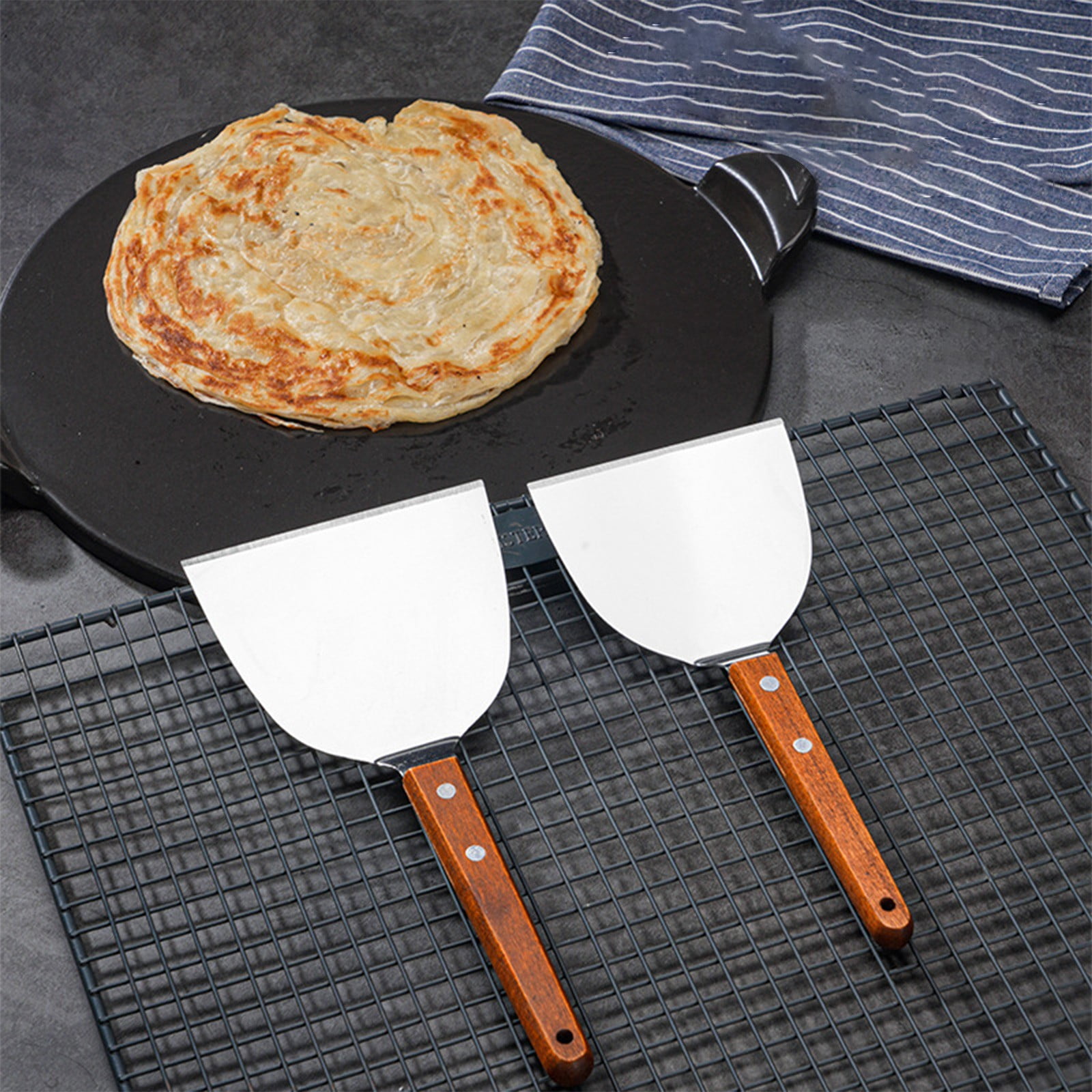 Popular Picks,Stainless Steel Iron Pizza Spatula, Multi-Use Frying ...