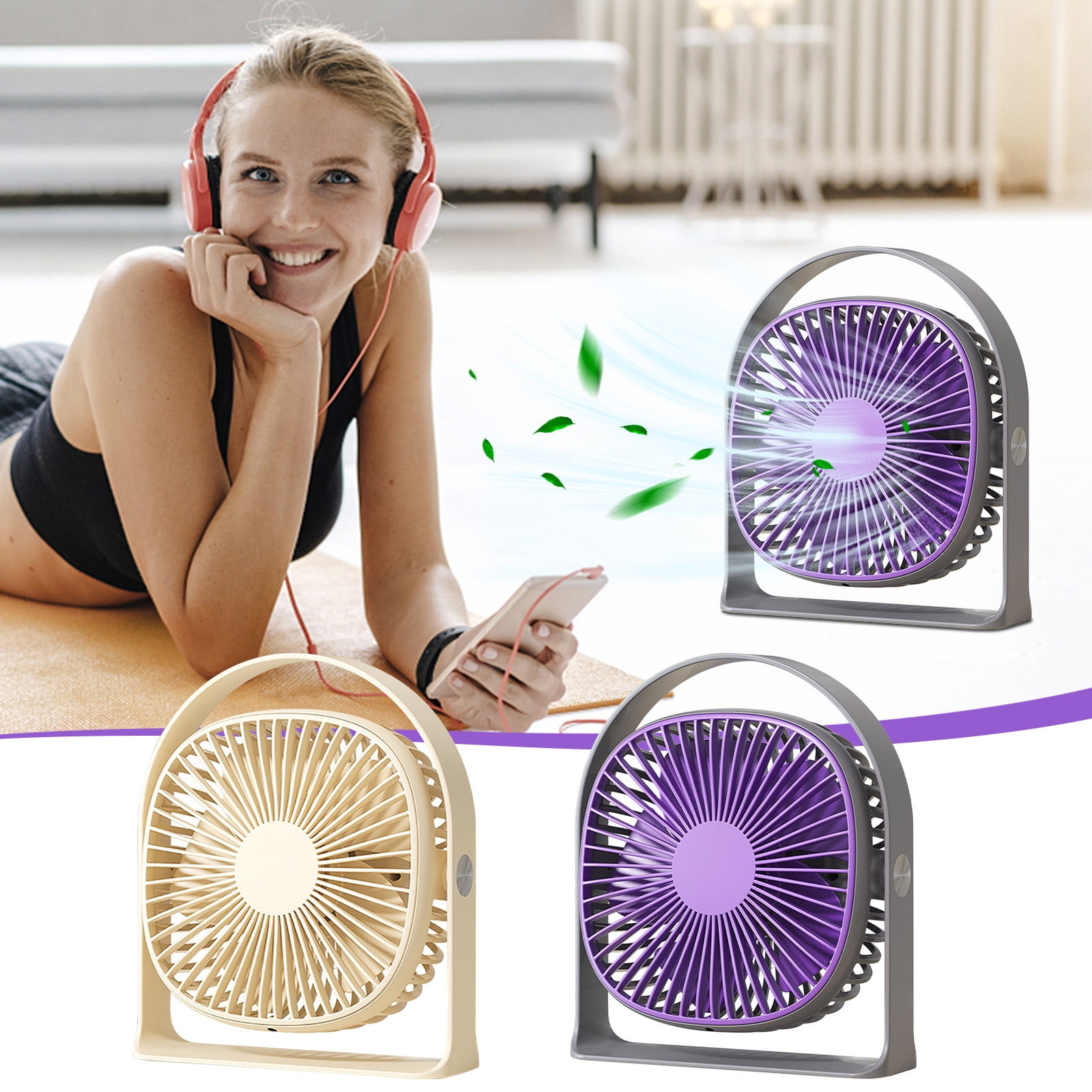 Popular Picks, USB Desk Fan, Small Portable Fan, Quiet Operation, 3 ...