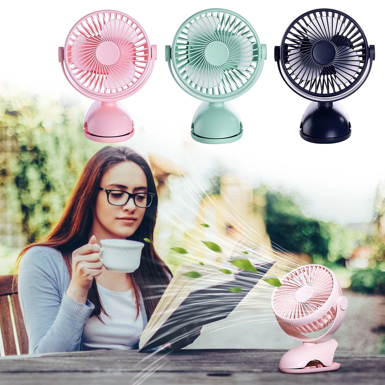 Popular Picks,USB Mini Rechargeable Car Mount Fan, Dual Battery ...