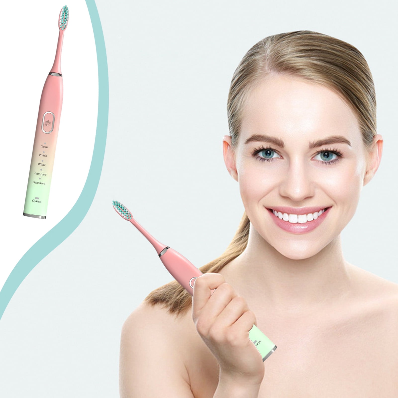 Popular Picks, Waterproof Rechargeable Toothbrush, Dual Brush Heads ...