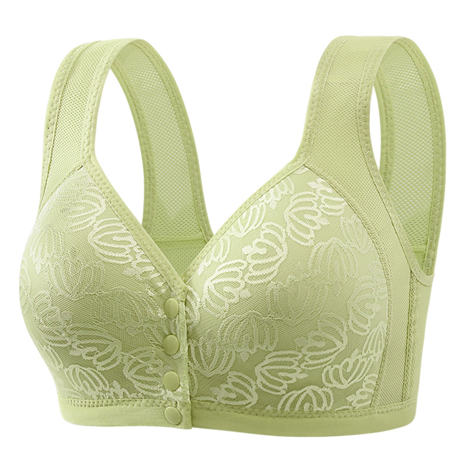 Popular Picks, Women's Non Steel Ring Style Bra, Gathered Middle Button ...