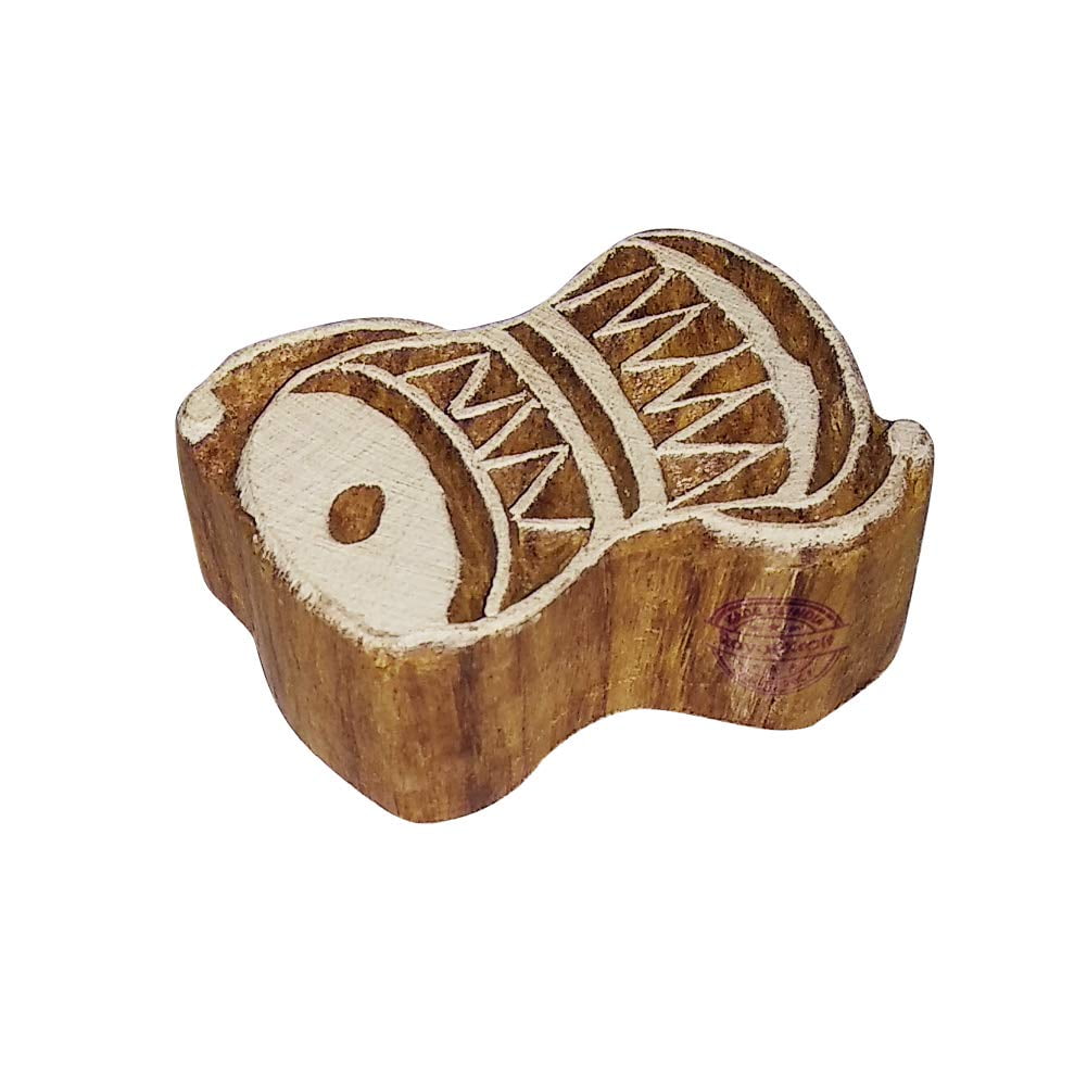 Popular Printing Blocks Damroo Drum Shapes Wood Stamps - DIY Henna ...