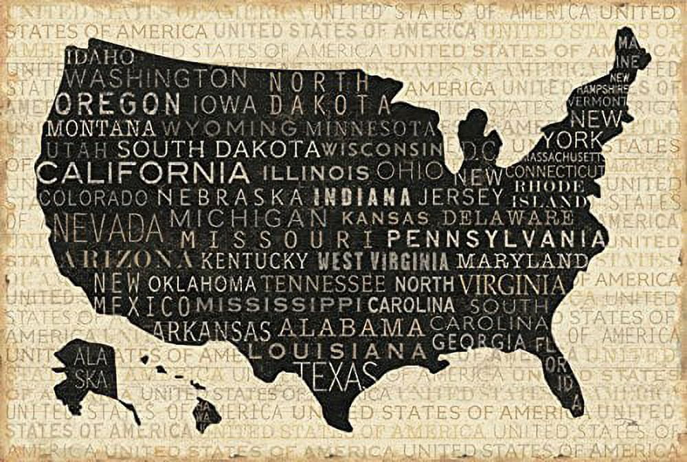 Popular Typography United States of America Map by Pela Studio; One ...