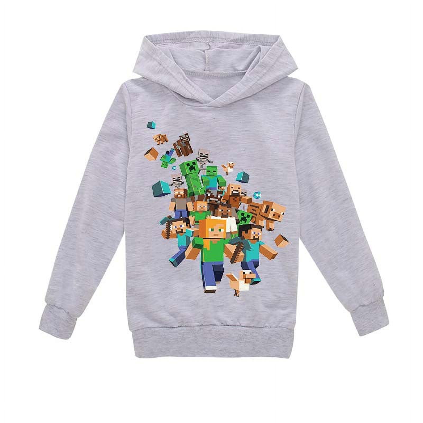 Popular cartoon animation DIY Minecraft casual clothing, boys and girls ...