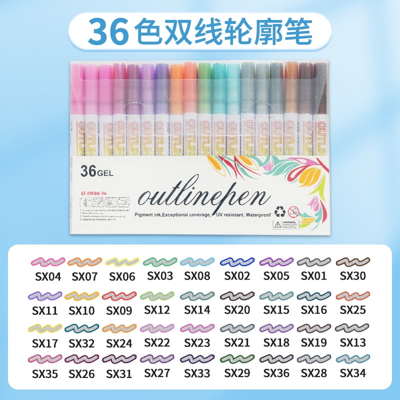 Popular double-line outline fluorescent marker pen - Walmart.com