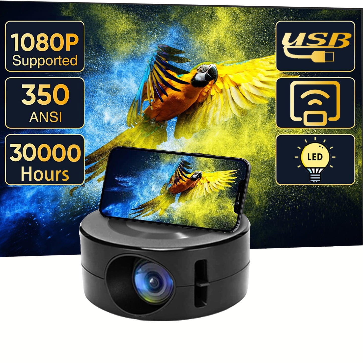 Popular mini projector E60 small wired same-screen projector home ...