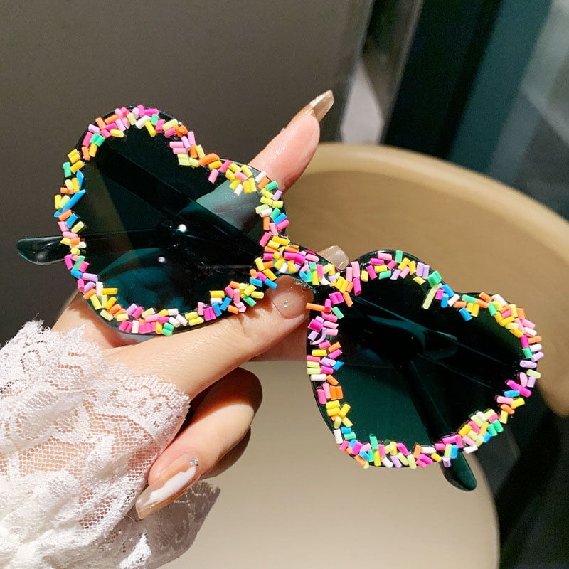 Popular y2k Vintage Love Heart Sunglasses Women For Men Luxury Brand ...