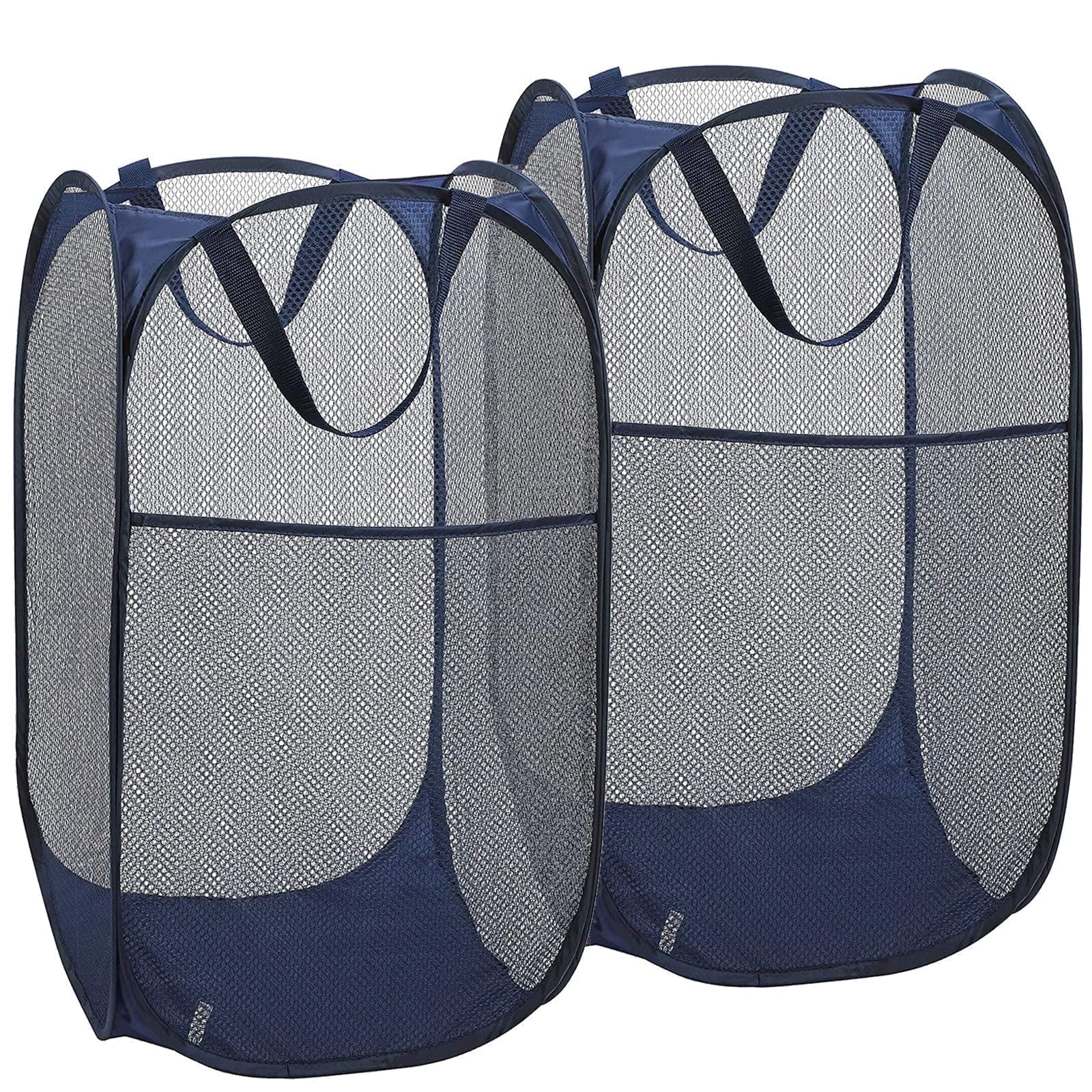 Popup Mesh Laundry Basket，Collapsible Mesh Pop Up Laundry Hamper with ...