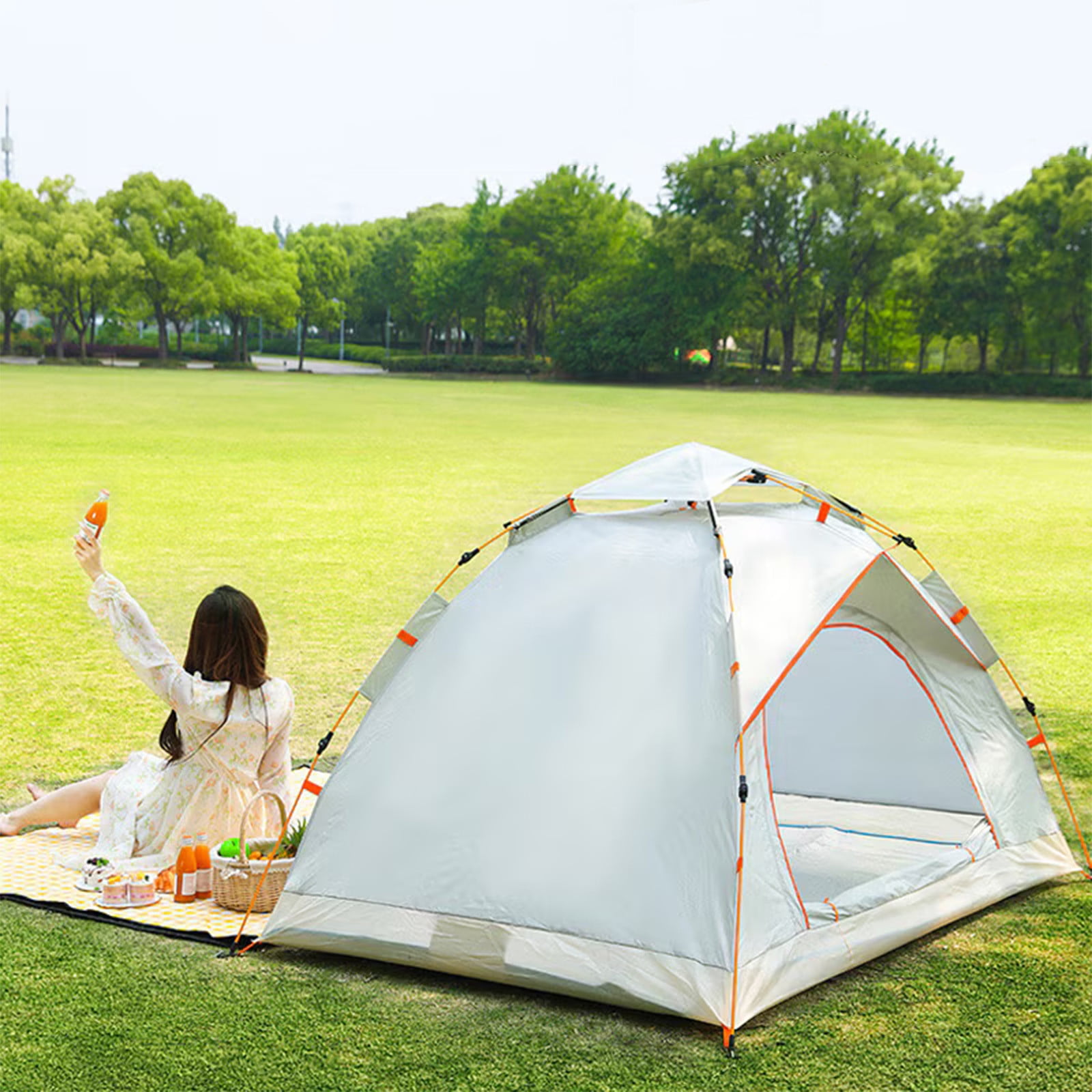 Popup Tent, Automatic Pop Up Tent, Waterproof Windproof Double Door ...