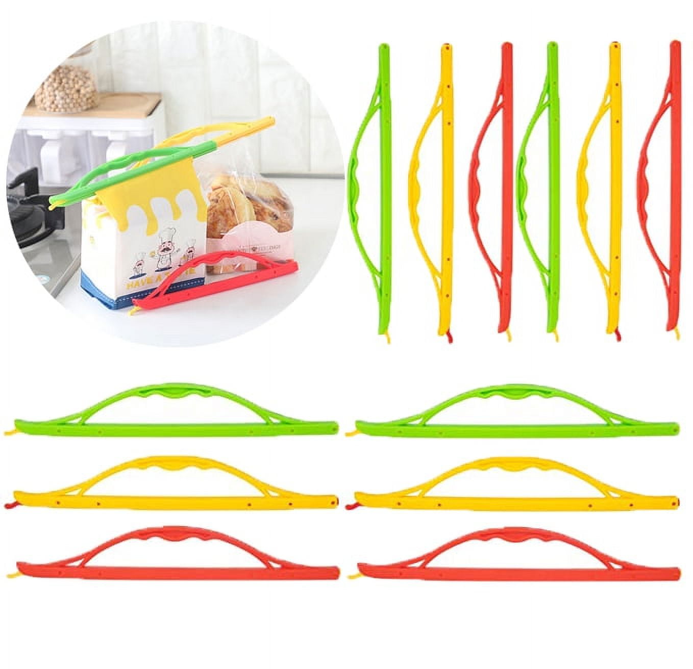 Popvcly 12Pcs Bag Clips for Bags Plastic Bag Sealer with Handle, Bag ...