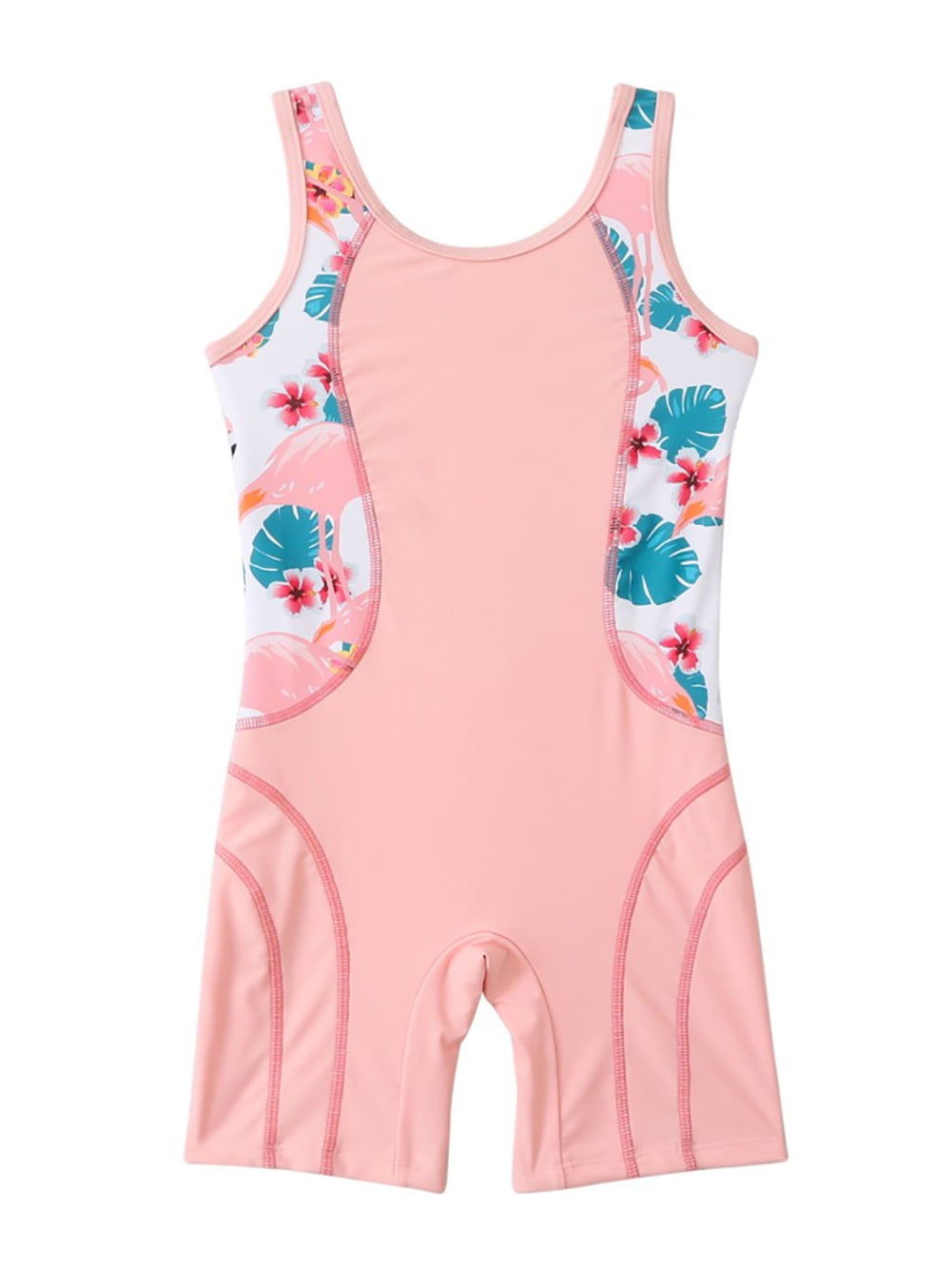 Popvcly 4-14T Girls' Swimming Suit Sports Conjoined Training ...