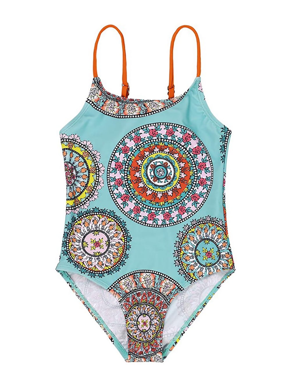 Popvcly 4-8T Little Girls Swimsuit Printed One-Piece Adjustable ...