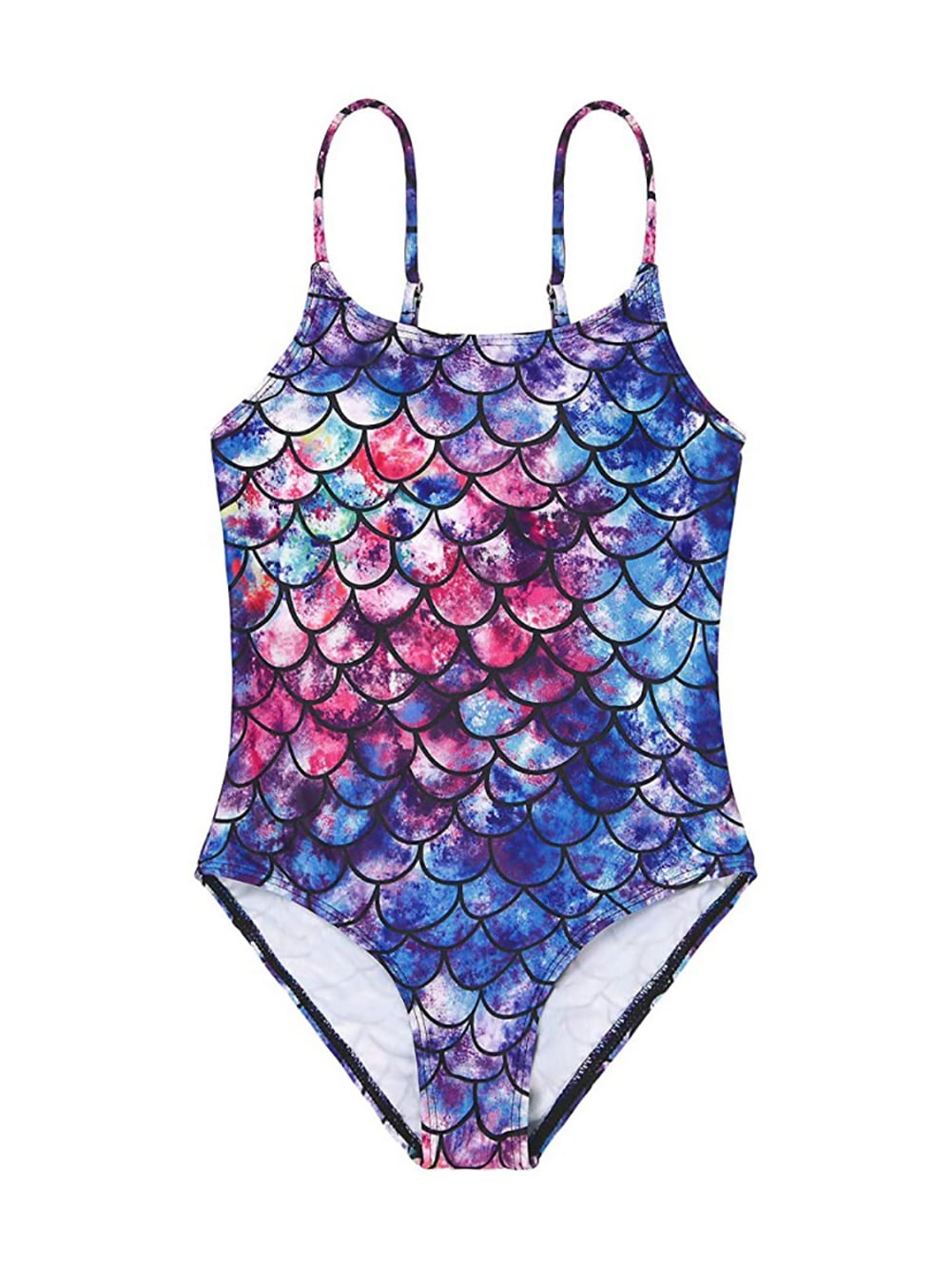 Popvcly 4-8T Little Girls Swimsuit Printed One-Piece Adjustable ...