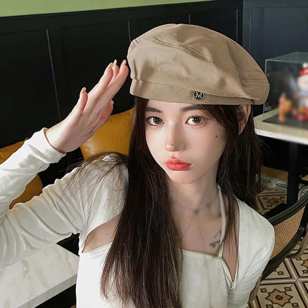 Popvcly Beret Hat Cool Denim Cotton British Style Strap - Walmart.com