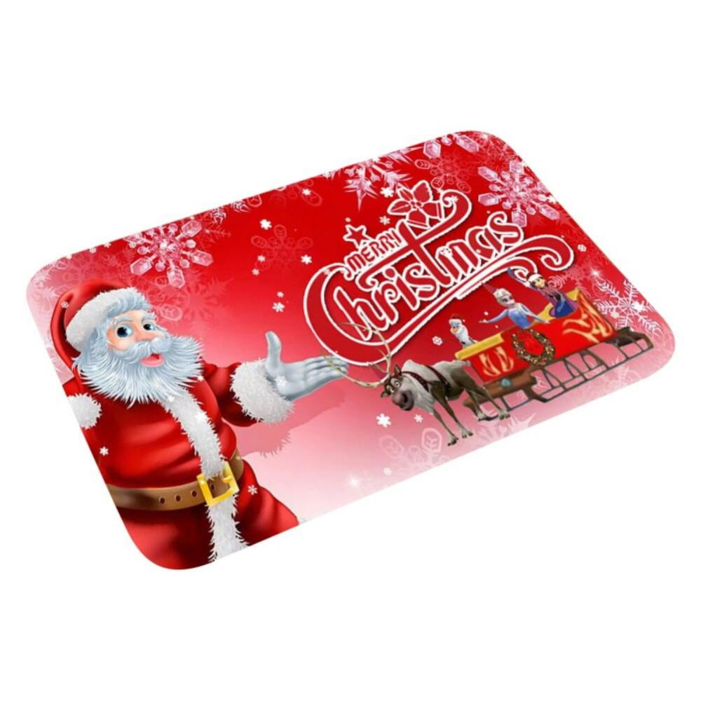 Popvcly Christmas Kitchen Mats, Cushioned Anti Fatigue Red Kitchen Rug ...