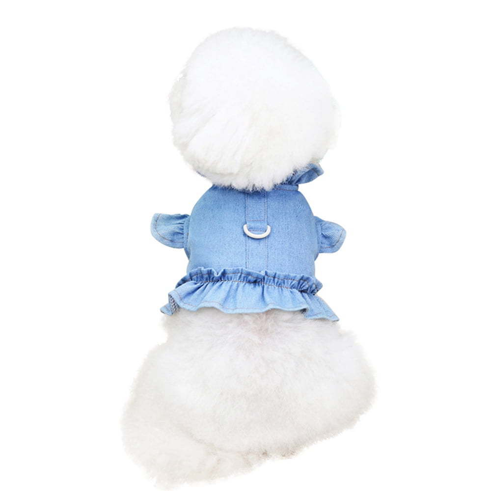 Popvcly Dog Clothes for Small Dogs Girl, Dog Denim Dress, Puppy Cute ...