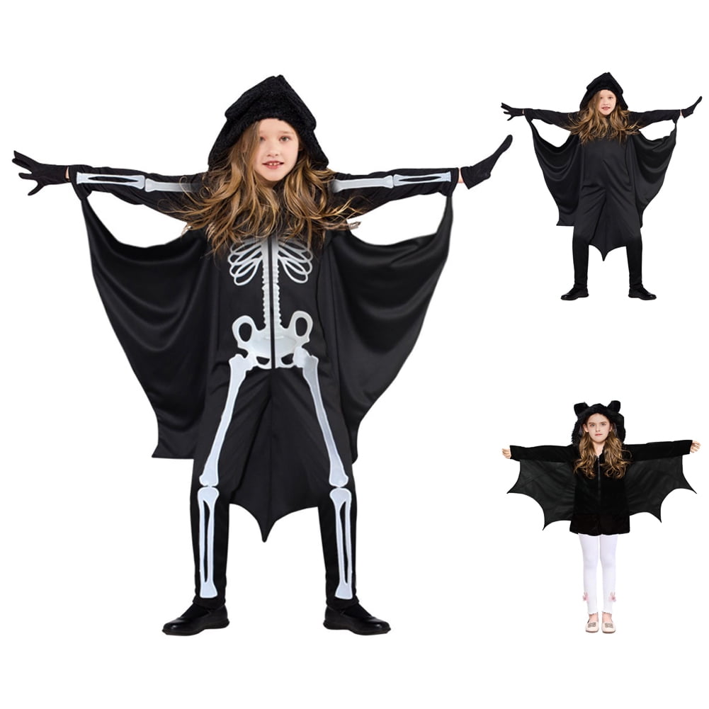 Popvcly Girls' Vampire Bat Costume, Halloween Animal Cute Dress up 3-14 ...