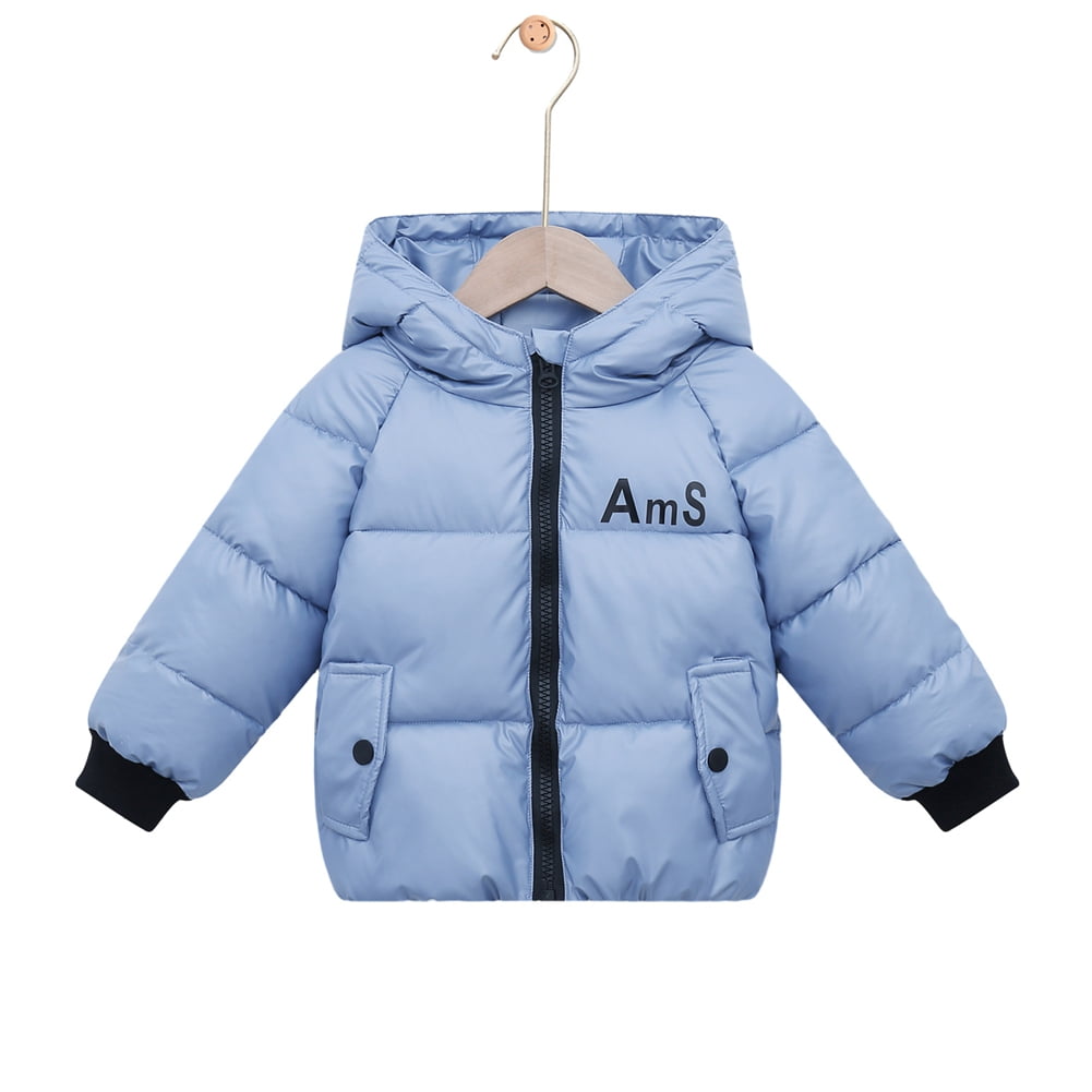 Popvcly Kids Boy Girl Outwear Coat Winter Warm Hooded Puffer Lightweight Water-Resistant ...