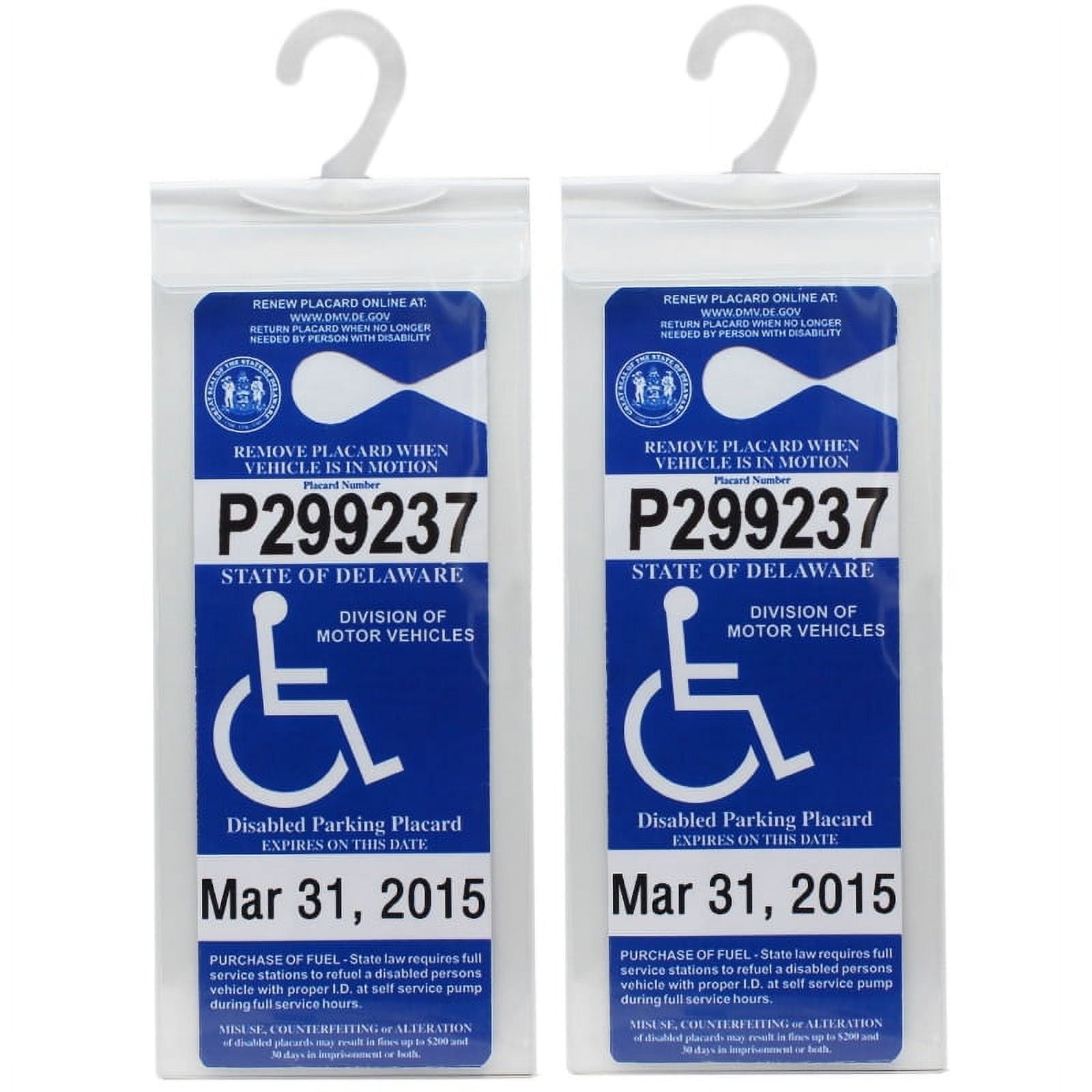 2 PCS PVC Handicap Parking Permit Placard Holder - Easy Vehicle Cover ...