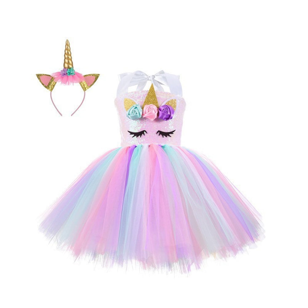 Popvcly Unicorn Dress for Girls, Unicorn Costumes TuTu Dress With ...