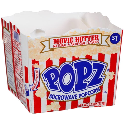 Popz Movie Butter Microwave Popcorn, 4.12 Oz. - Walmart.com