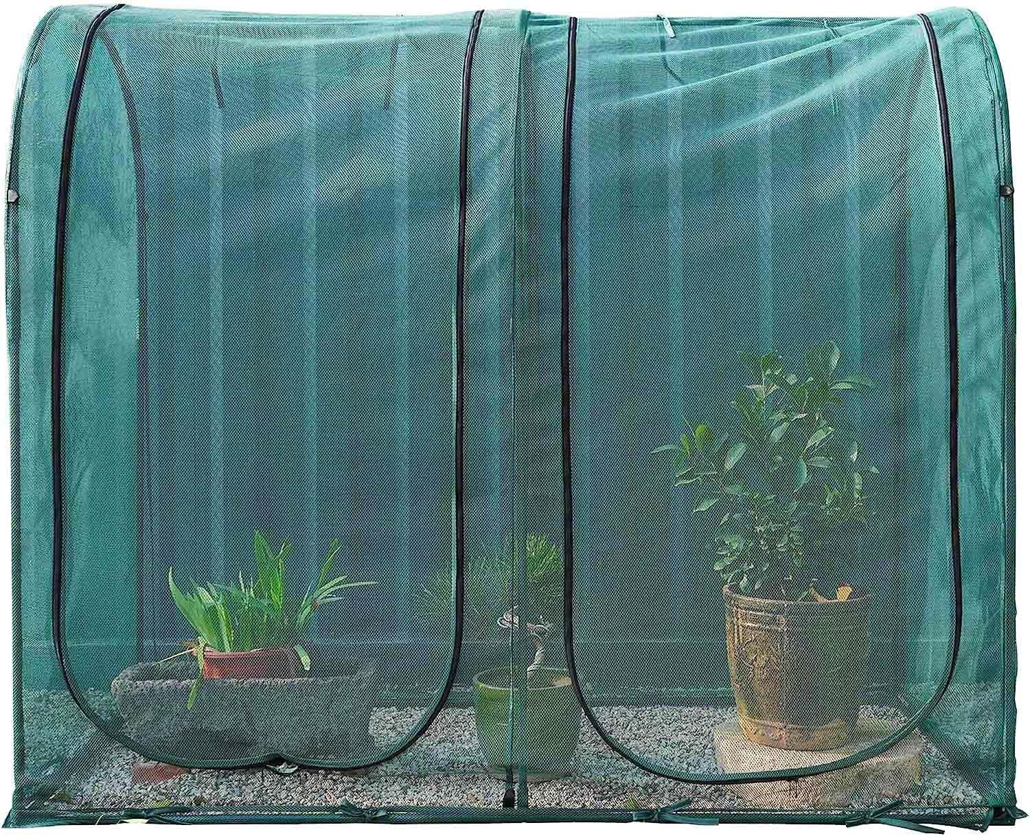 Poray Large Tunnel 73''x37''x61''Plant Netting Cover,5FT Tall Crop Cage ...
