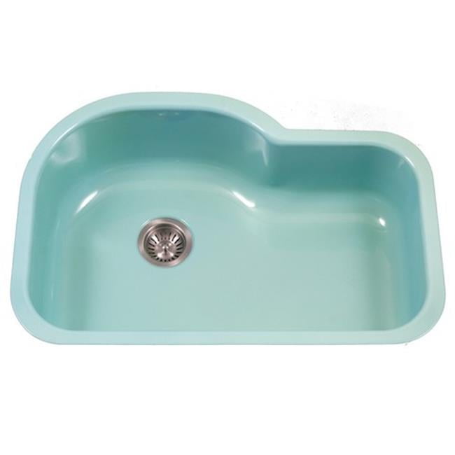 Porcela Series Porcelain Enamel Steel Undermount Offset Single Bowl ...