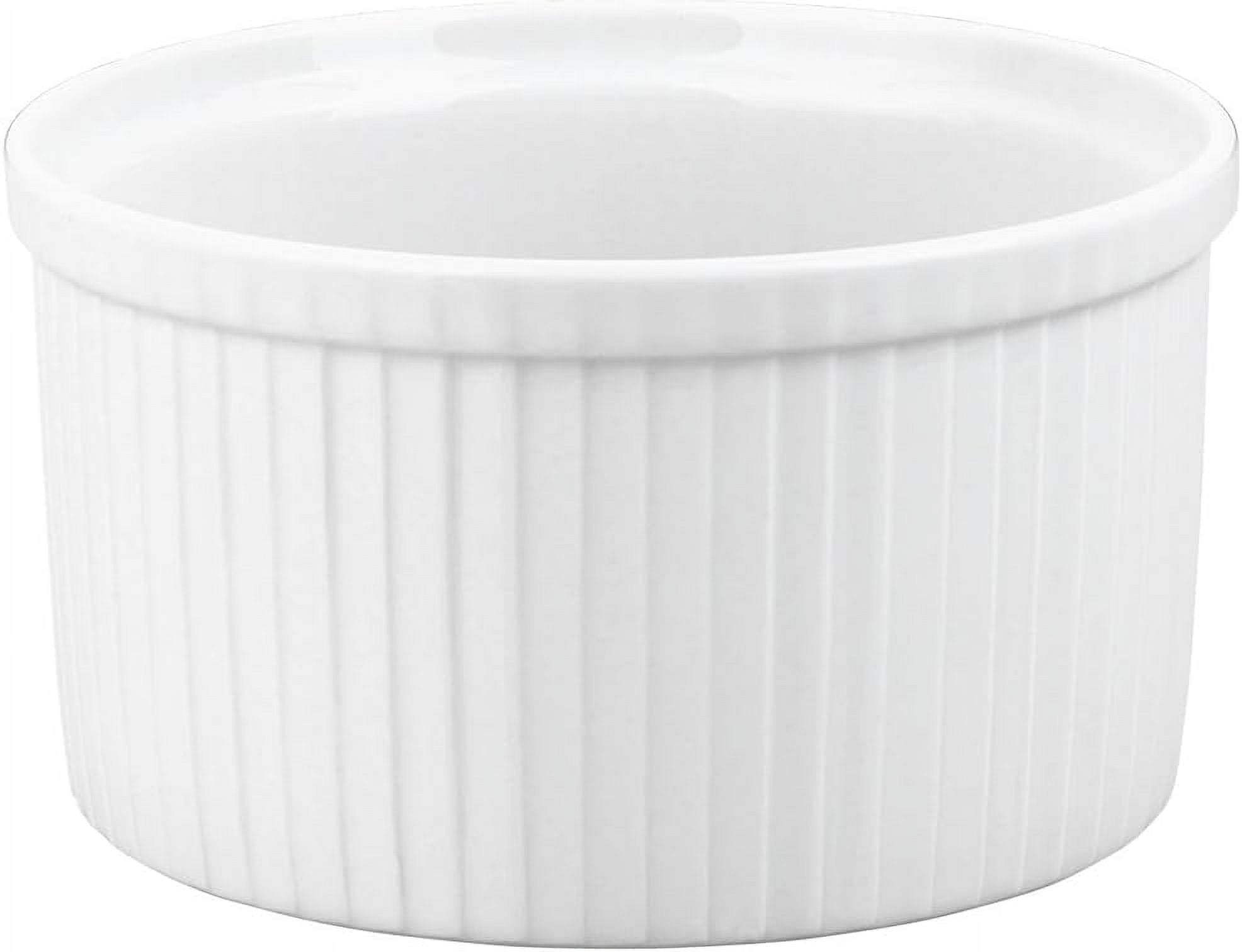 Porcelain 3.75-Cup, 6-1/2-Inch Diameter Classic Pleated Souffle Dish ...