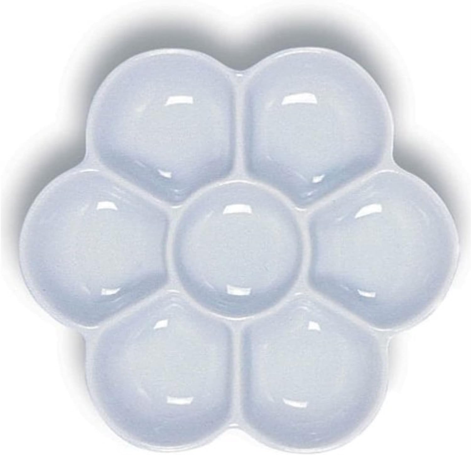 Porcelain 6-Well Floral Palette Dish, 5 inch Diameter, White (WCW213 ...