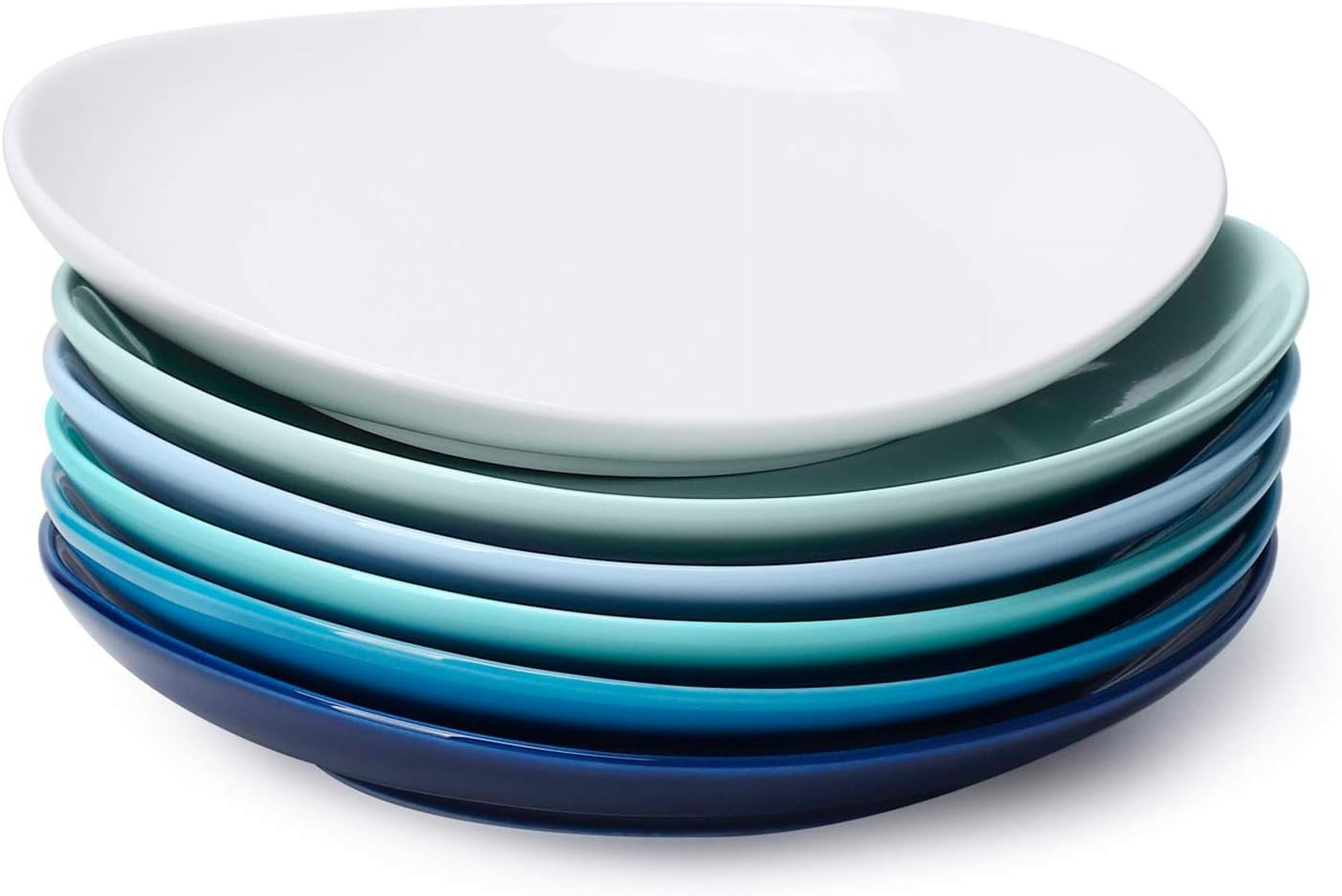 Porcelain 7.8" Dessert Plates Set of 6 - Salad Plates, Appetizer Plates ...
