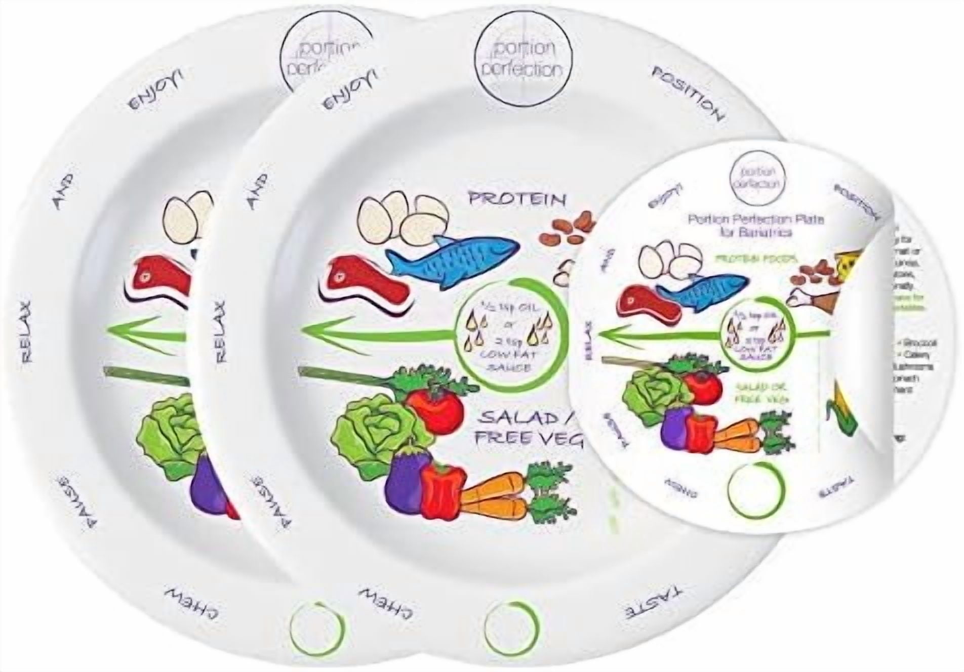 Porcelain Bariatric Plates for Portion Control, 8 inch, Dietitian Owned ...