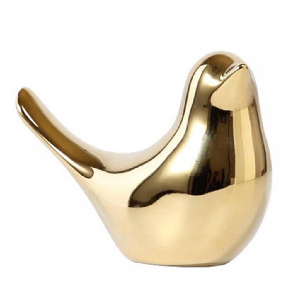 Porcelain Bird Statues Gold Artistic Vivid Birds Figurine Desktop ...