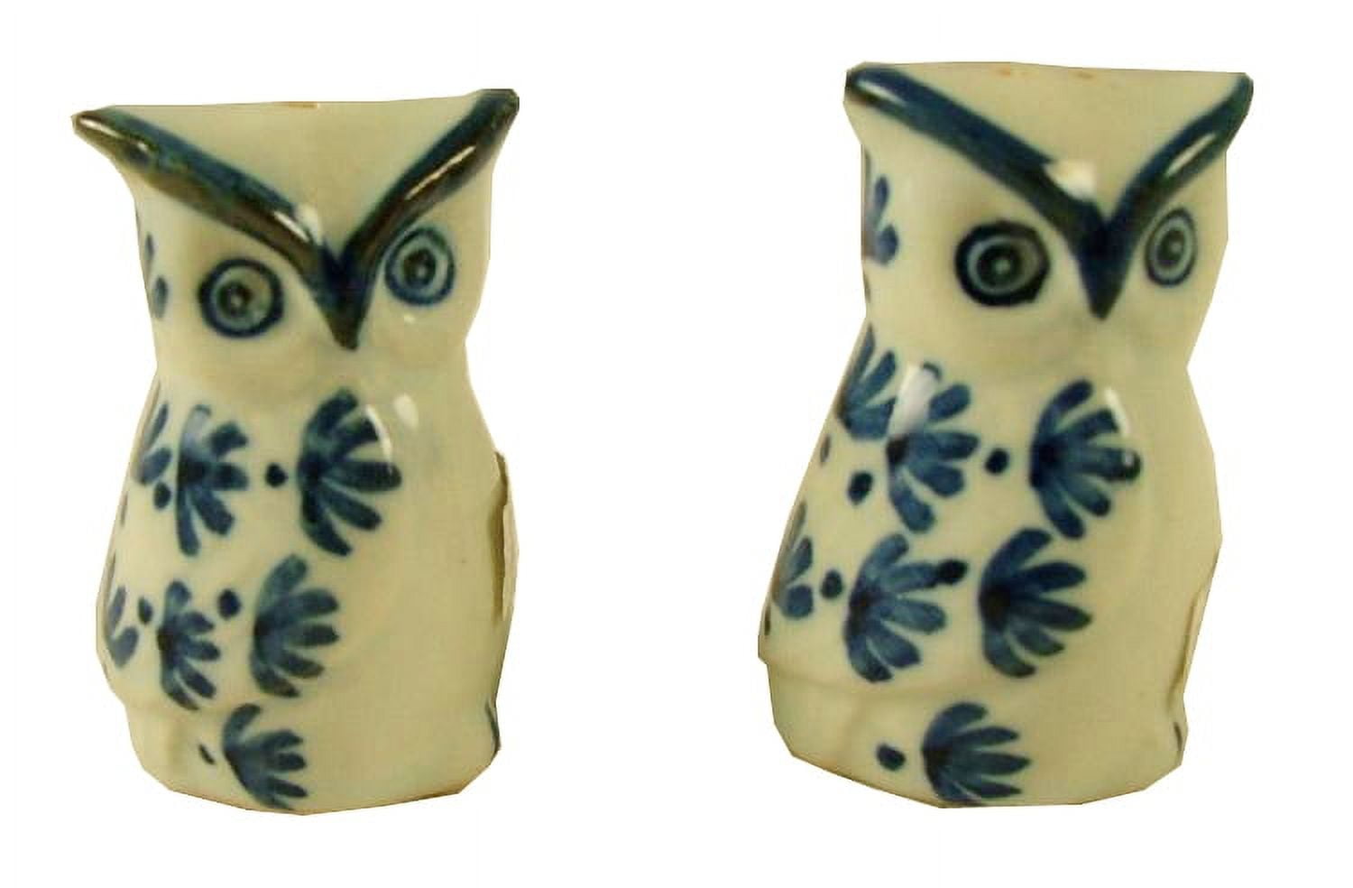 Porcelain Blue and White Hoot Owl Salt and Pepper Shakers - Walmart.com