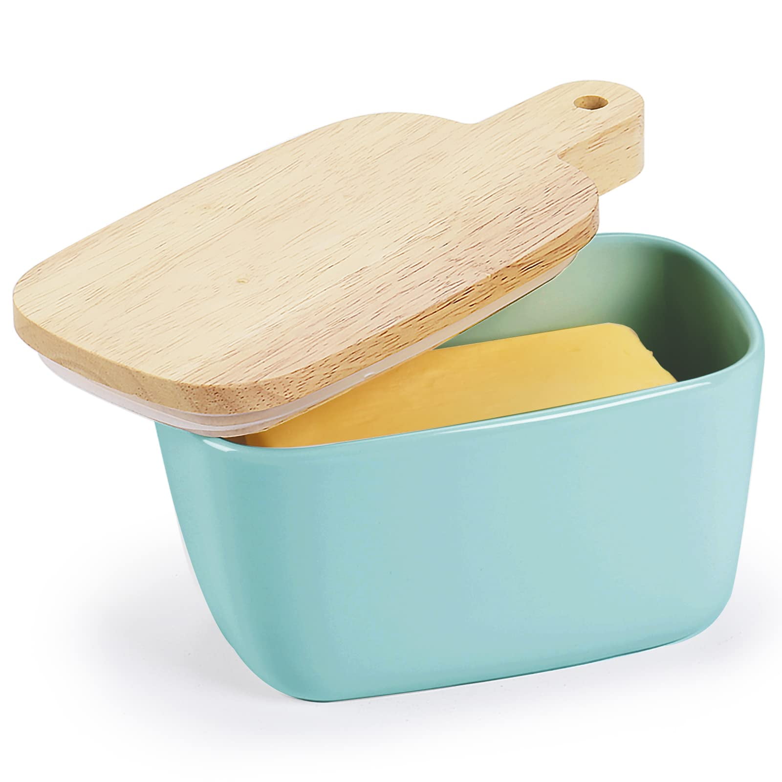 Porcelain Butter Dish - Large Ceramics Butter Holder with Extended Lid ...