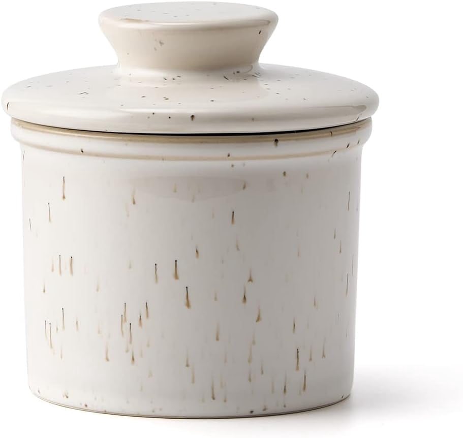 Porcelain Butter Keeper Crock, French Butter Crock for Counter, Butter ...