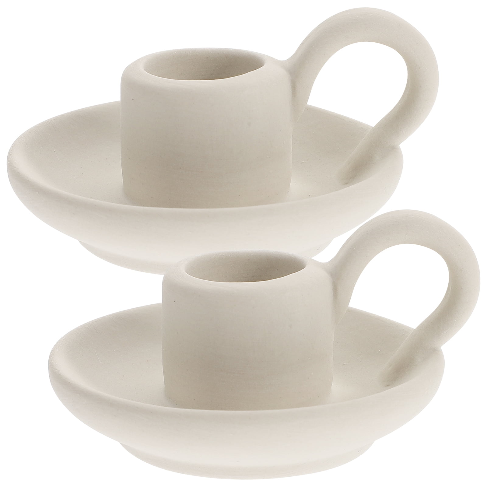 Porcelain Candle Holder Base Farmhouse Candlestick 2 Pcs Decorations ...