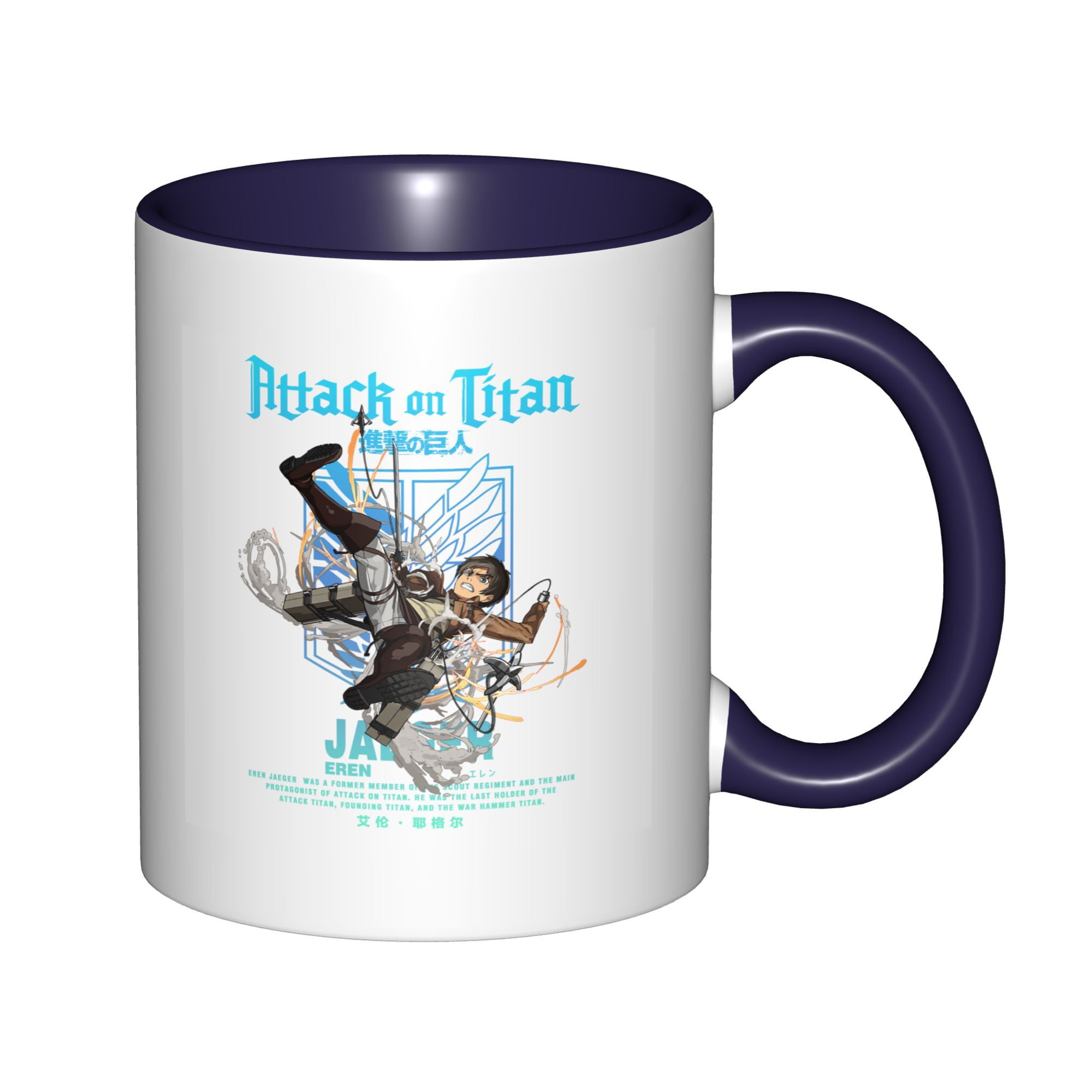 Porcelain Coffee Mug Home Decor Eren Jaeger Attack on Titan Coffee Cup ...