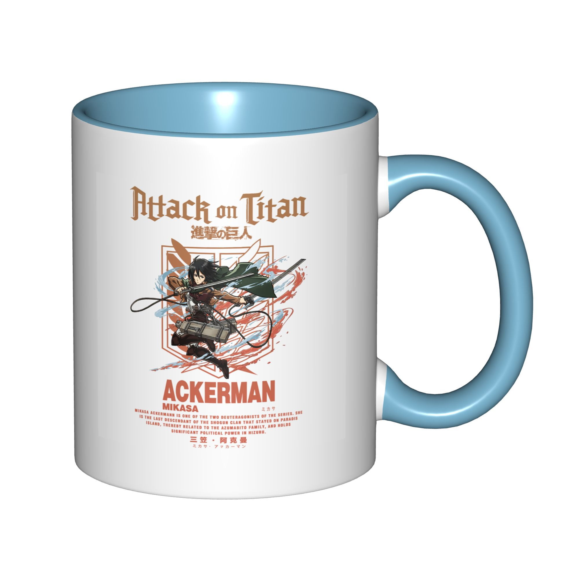 Porcelain Coffee Mug Home Decor Mikasa Ackerman Attack on Titan Coffee ...