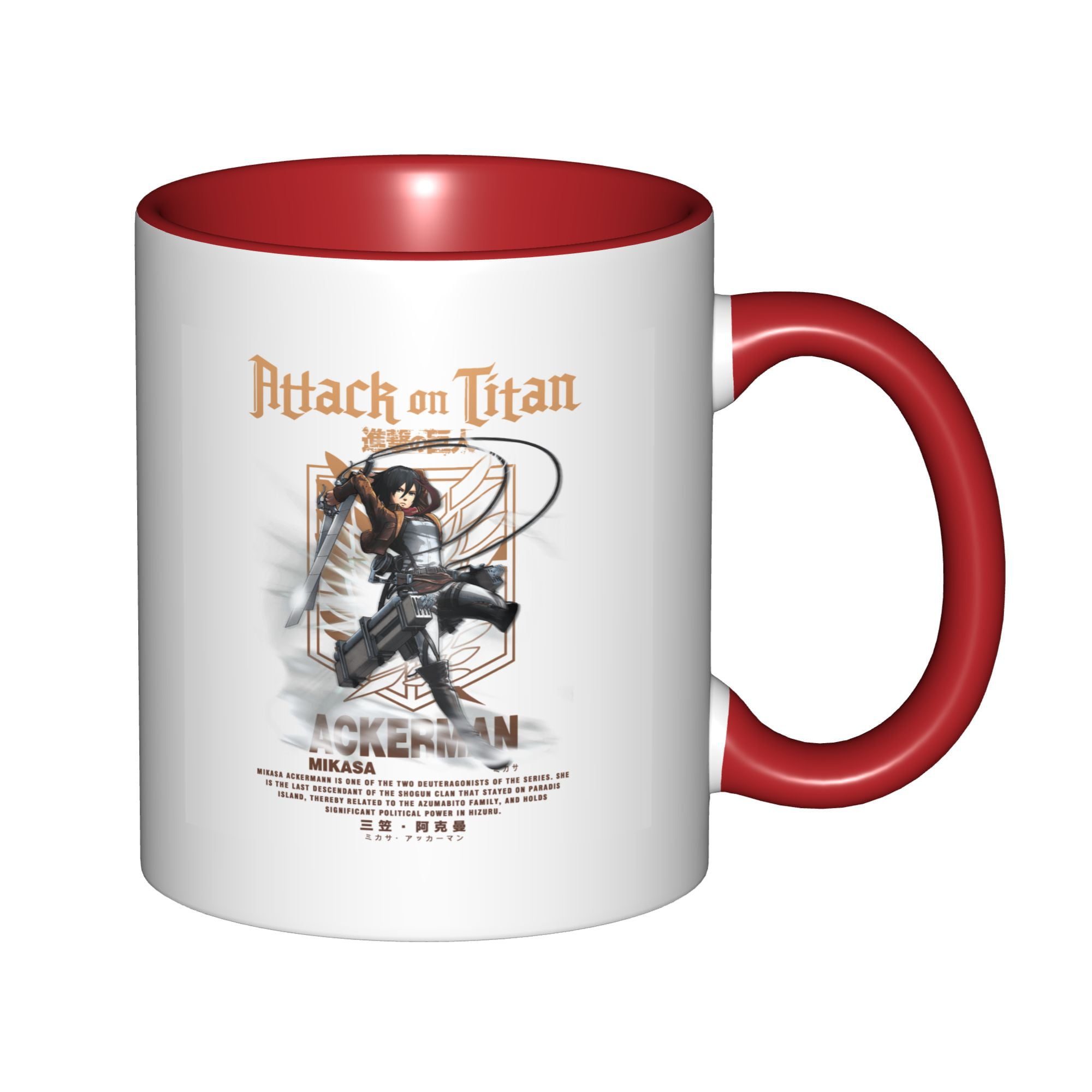 Porcelain Coffee Mug Home Decor Mikasa Ackerman Attack on Titan Coffee ...