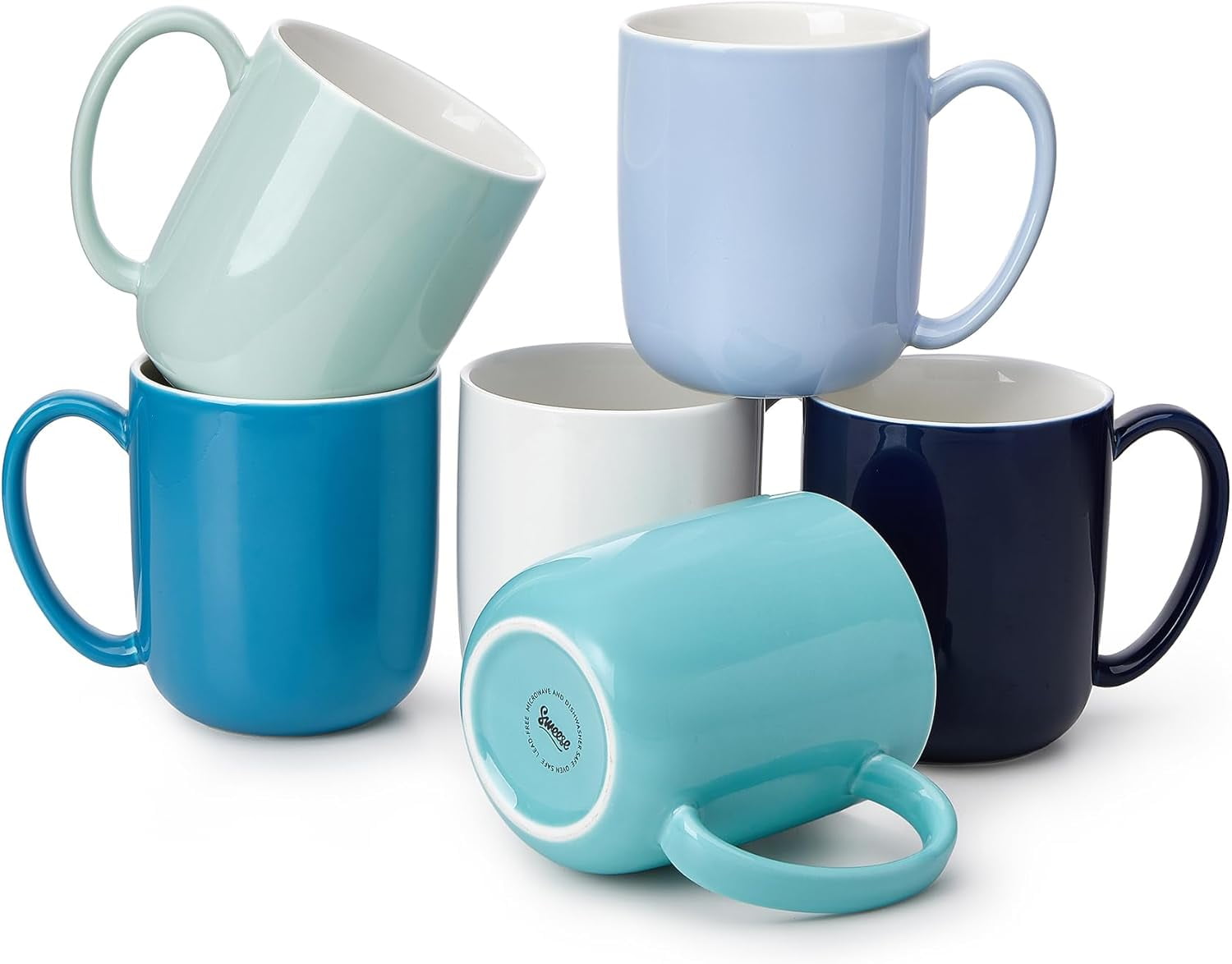 Porcelain Coffee Mugs Set of 6, 20oz Large Coffee Mugs Porcelain with ...