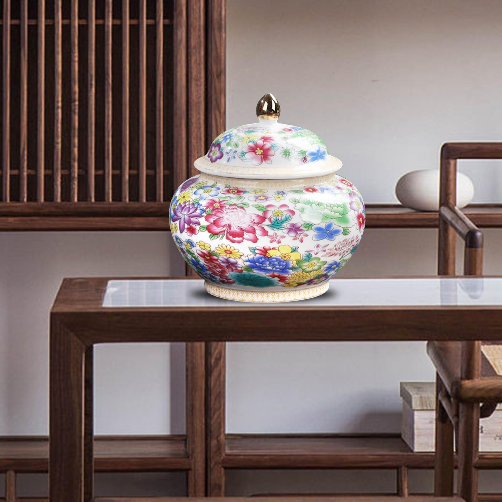 Porcelain Colour Enamel Tea Storage Container Ginger Jar 5.5x5.5inch ...